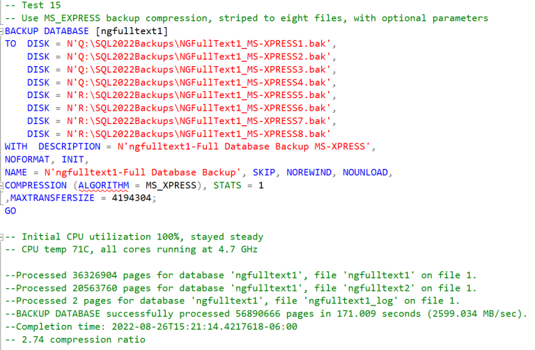 Improving Sql Server Database Backup Performance Glenn S Sql Server